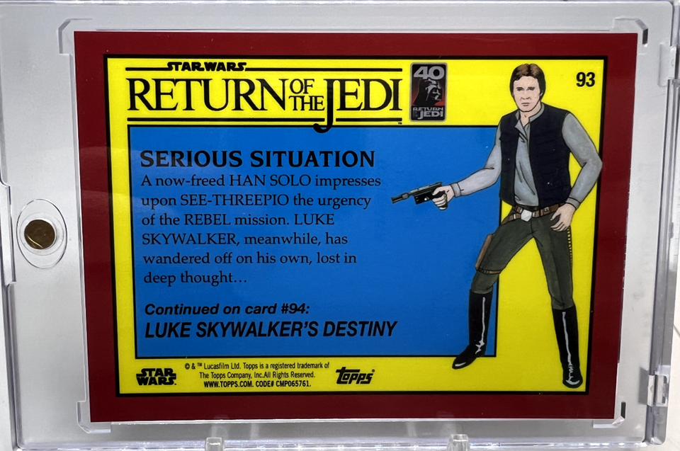 Star Wars ROTJ Sapphire Chrome Serious Situation Han/C-3PO - 93 Red ...