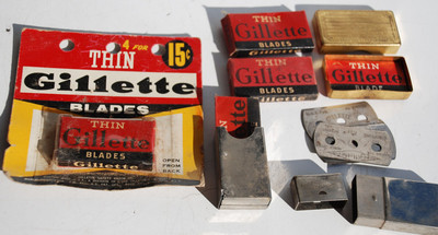 3 Blades Vintage Gillette Razor Blade 2 Metal 1 Brass Thin Gillette ...