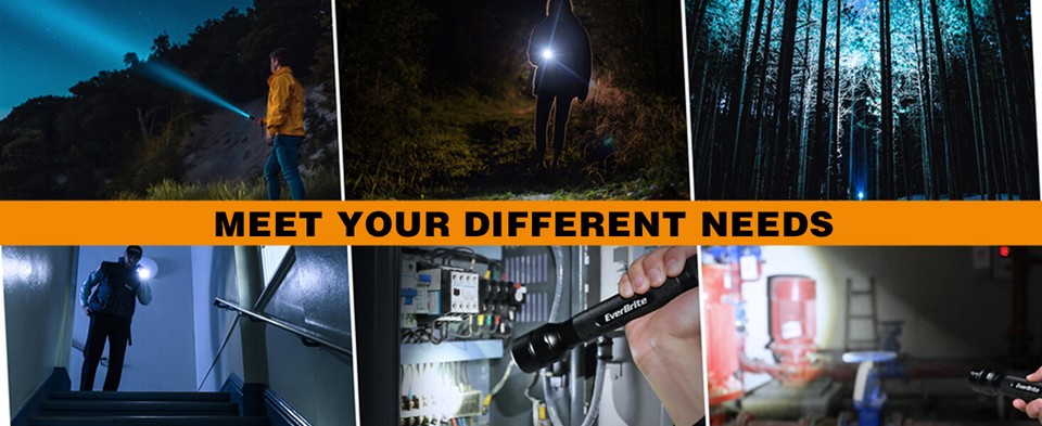 EverBrite Ultra Bright Tactical Flashlight 900 Lumen Zoomable ...