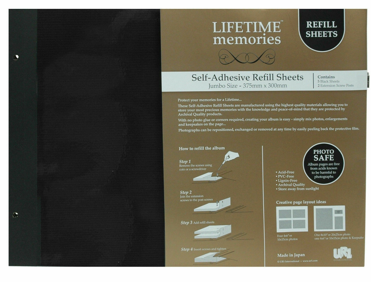 UR1 Lifetime Memories NCL Jumbo Photo Album Refills 62781 YR-6005/B ...