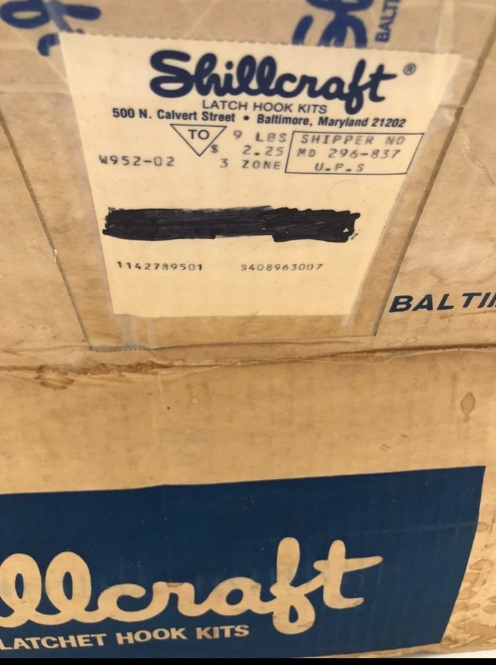 Vintage shillcraft 100% wool rag making kit #235 45”x45” Latch Hook Kit ...