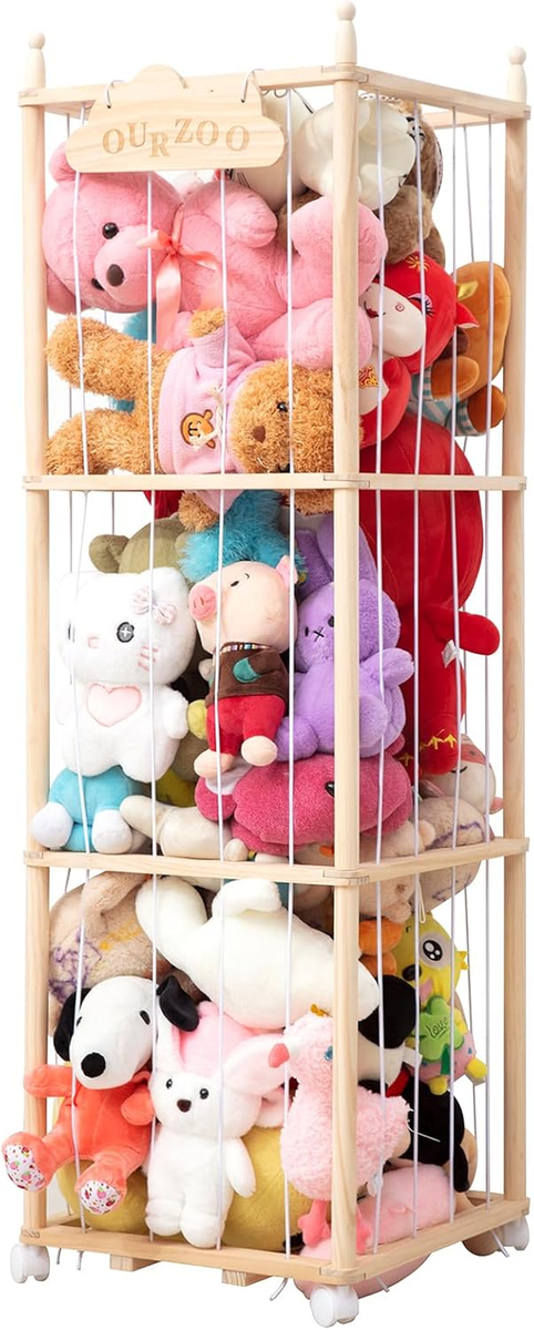 Toy Storage Zoo 59 Inch Large Stuffed Animal Storage Zoo - 3-Shelf ...