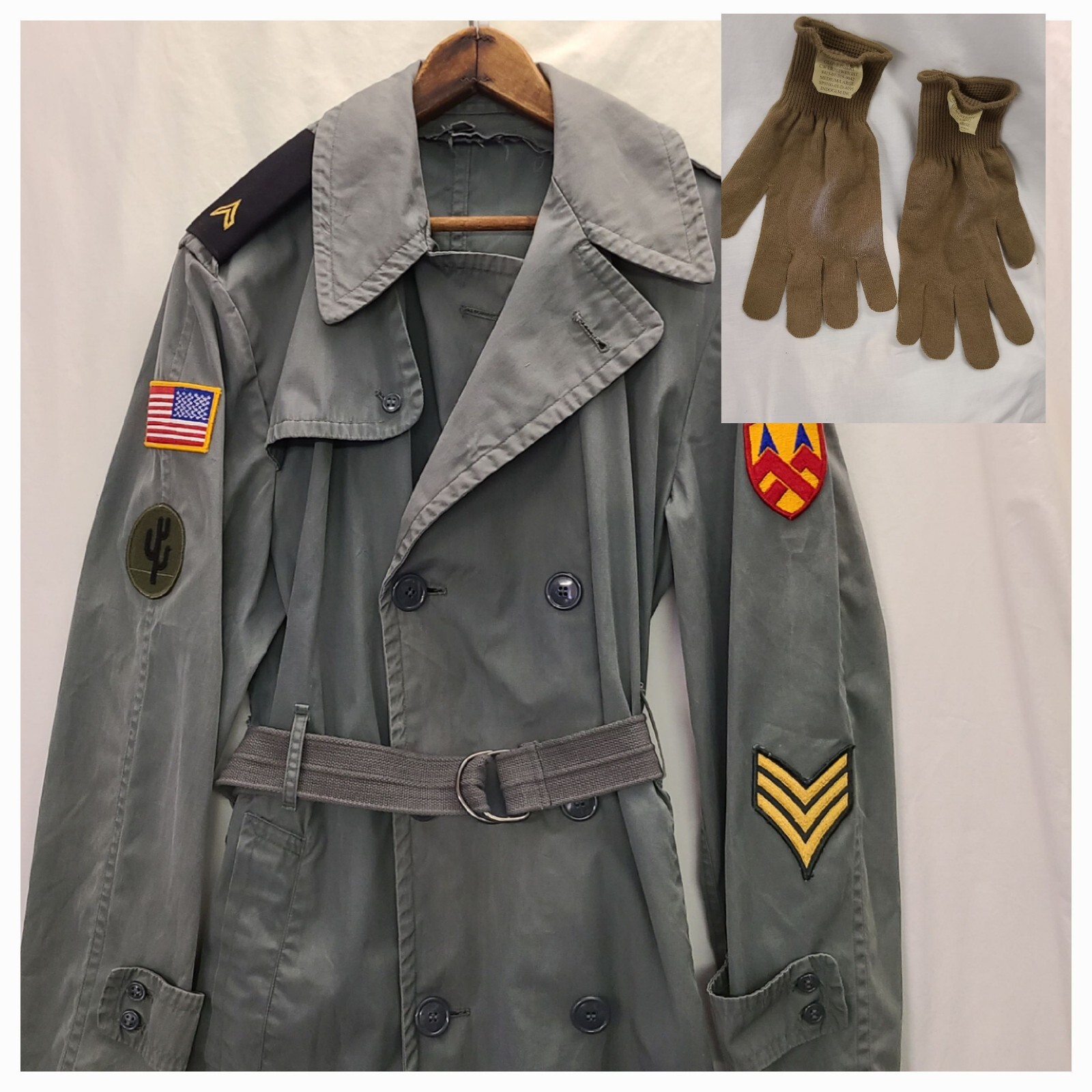 1969 Military trench coat Raincoat Quarpel Army Green… - Gem