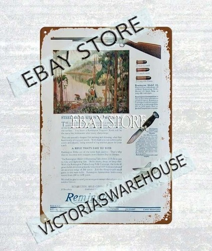 1926 shotgun ammo hunting Hunter Trader Trapper metal tin sign unique ...