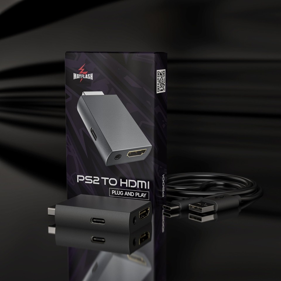 MAYFLASH PS2 to HDMI Converter Adapter, Video Converter PS2 HDMI ...