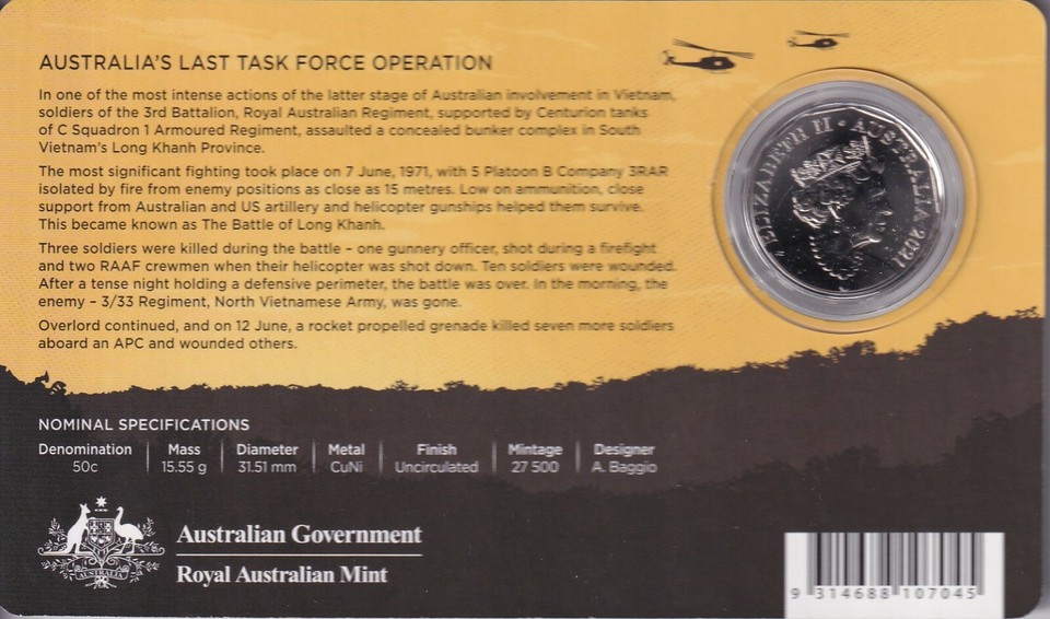 AUSTRALIAN: 2021 50 CENT THE BATTLE OF LONG KHANH OPERATION OVERLORD ...