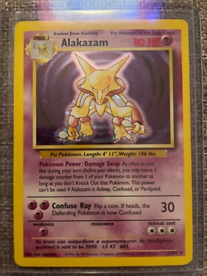 Pokémon TCG Alakazam Base Set 1/102 Holo Unlimited Holo Rare | eBay