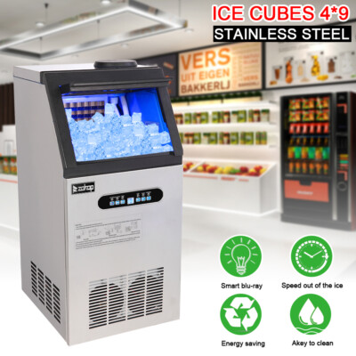 110lb Commercial Ice Maker Stainless Steel Bar Restaurant Service ...