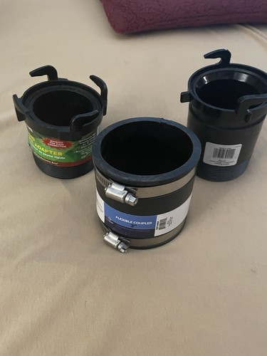 (2) Sewer Waste Pipe Adapter Male Threaded Rotating 3"- (1) 3” Flexible ...