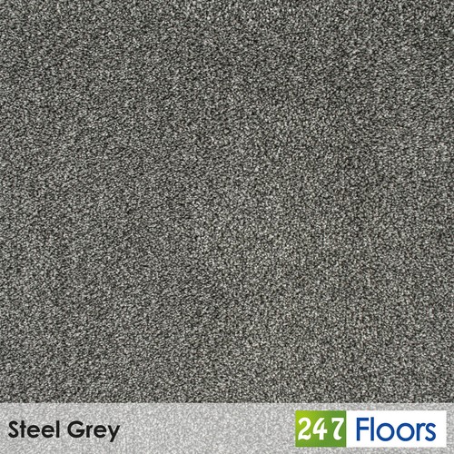 Steel Grey Soft Saxony Carpet 12mm Thick Stain Resistant Durable Action ...
