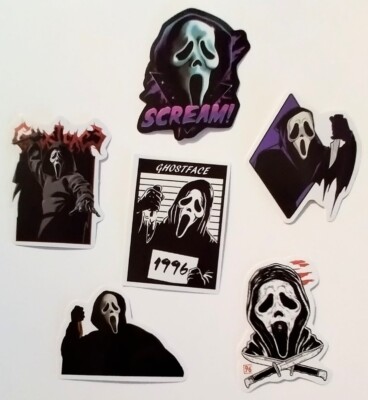 Scream Movie, Poster. Mask. Scary Movie. Rare Find. Set Of 6 Stickers ...