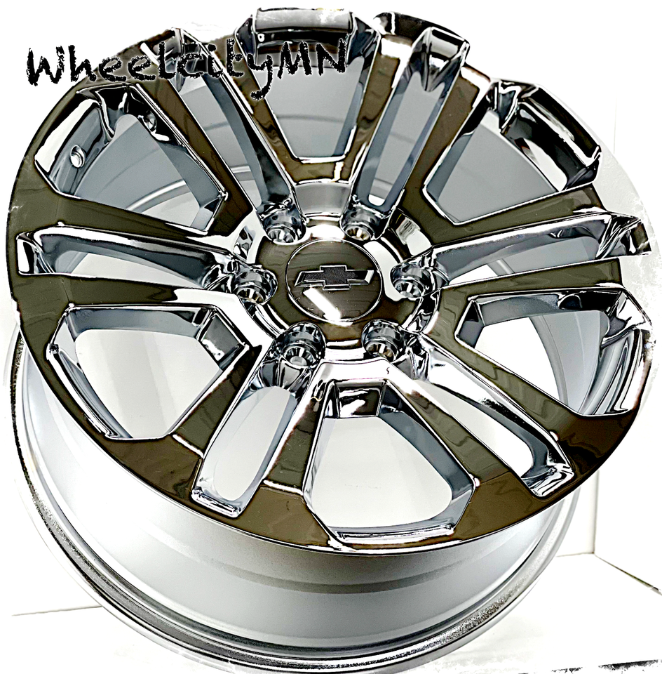 22" chrome OE 4741 replica 19301158 rims fits Chevy Silverado Tahoe 6x5 ...