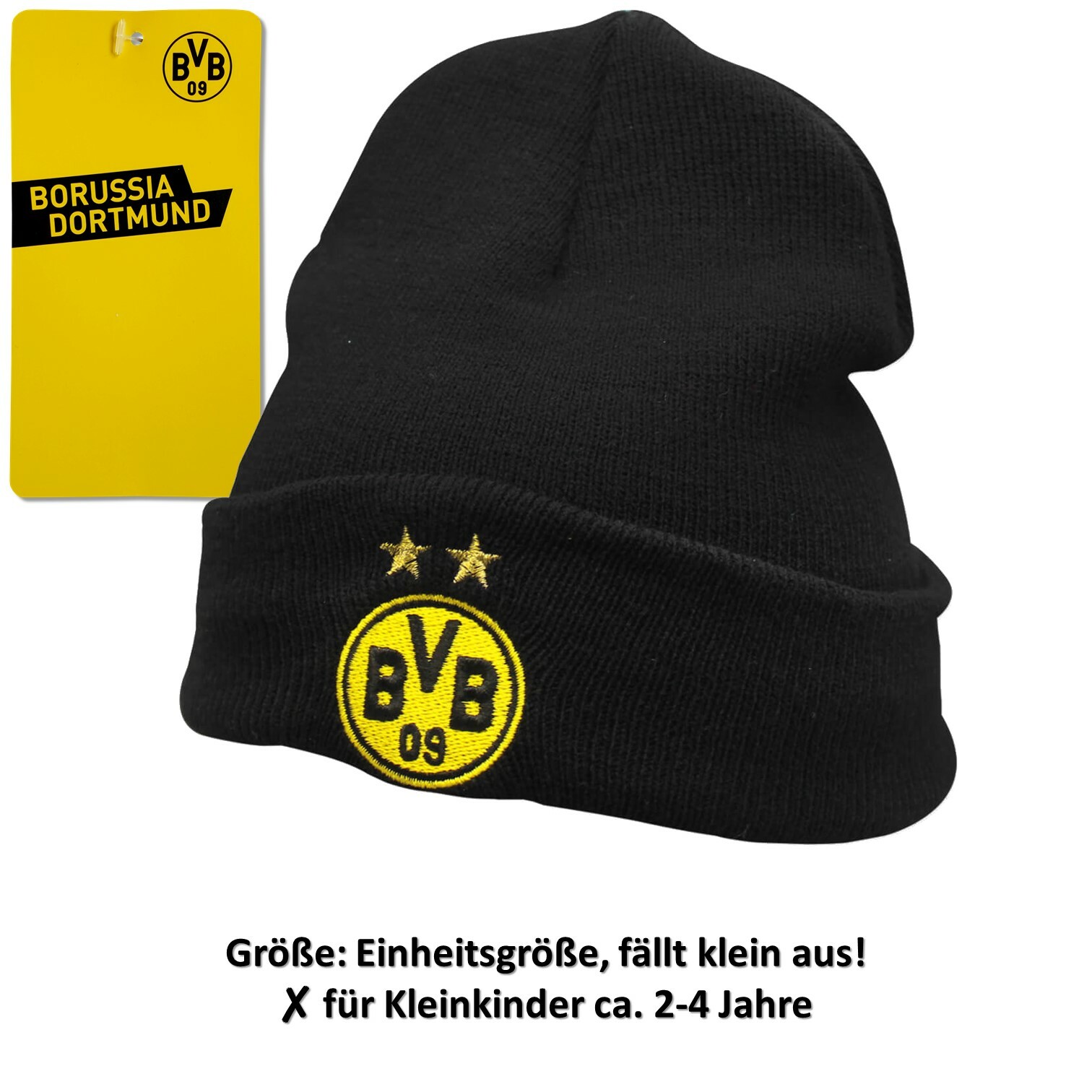 BVB Kindermütze Borussia Dortmund Wendemütze Beanie Strickmütze Kinder ...