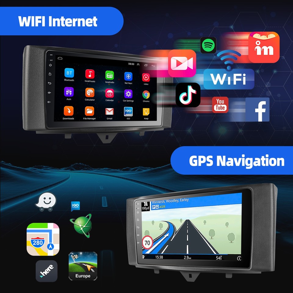 For 2010-2015 Smart Fortwo 451 Apple Carplay Android 14 Car Stereo ...