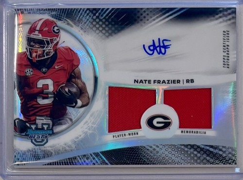 Nate Frazier 2025 Bowman Best U SP Dual Relic Auto Autograph Georgia | eBay