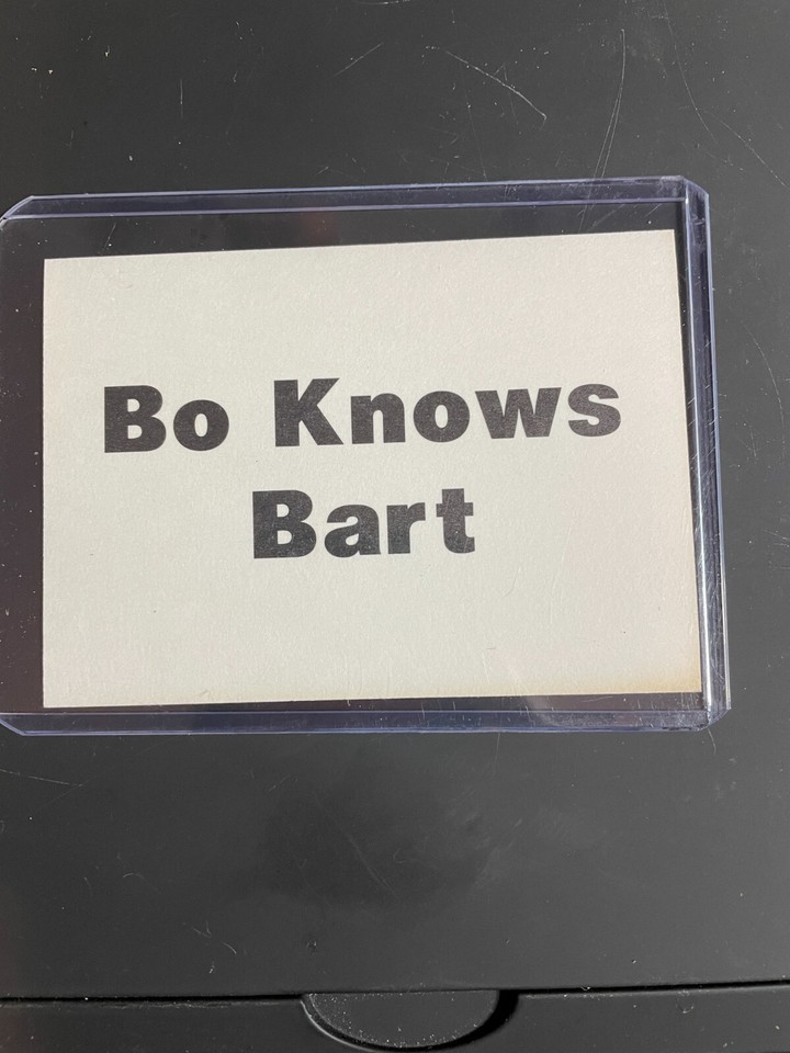 BO JACKSON & BART "Bo Knows Bart" 1990 Oddball Promo Card - KC Royals ...