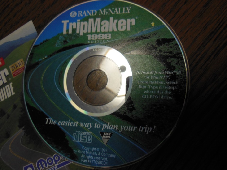 RAND MCNALLY TRIPMAKER CD 1998 EDITION WINDOWS 95 98 WIN NT 4.0 OR ...