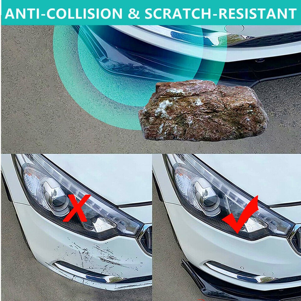 Glossy Black Front Bumper Lip Spoiler Splitter+Strut Rods For Buick ...