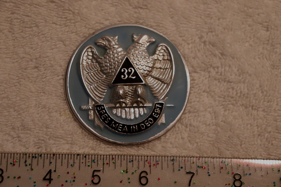 32 spes mea in deo est, my hope is in god masonic vintage emblem badge ...