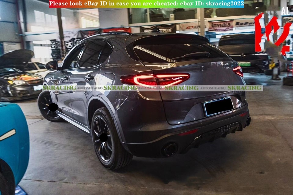 Carbon Fiber Rear Bumper Diffuser Spoiler Refit For Alfa Romeo Stelvio ...
