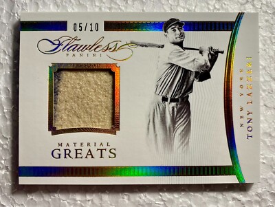 2016 Flawless Material Greats Tony Lazzeri Jersey Relic w/Pinstripe 05/ ...