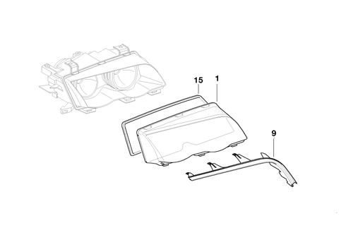 Genuine BMW E46 Front Right Side Upper Headlight Cover Strip ...