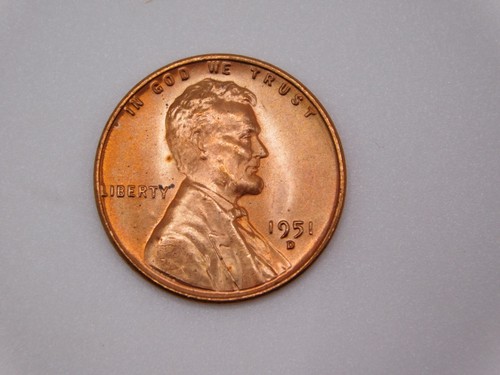 UNCIRCULATED US LINCOLN WHEAT CENT PENNY RED 1951-D | eBay