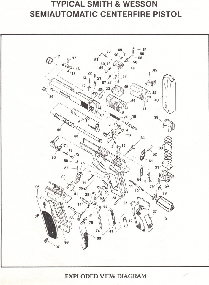 S&W Smith & Wesson firing pin safety lever plunger spring 4003 4006 410 ...