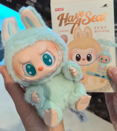 POP MART The Monsters Labubu Have A Seat Doll 15CM Cute Green QUQU Toys ...