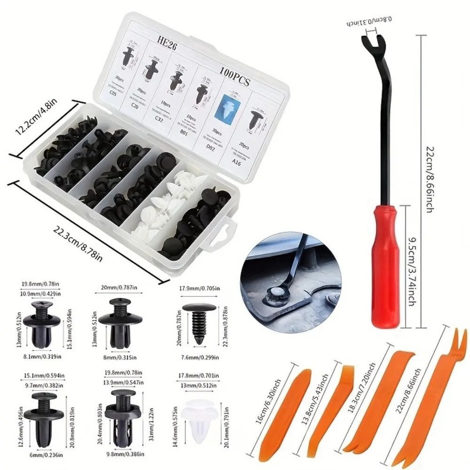 100PCS/Set Nylon Material Fastener Removal Tools Car Maintenance | eBay ...