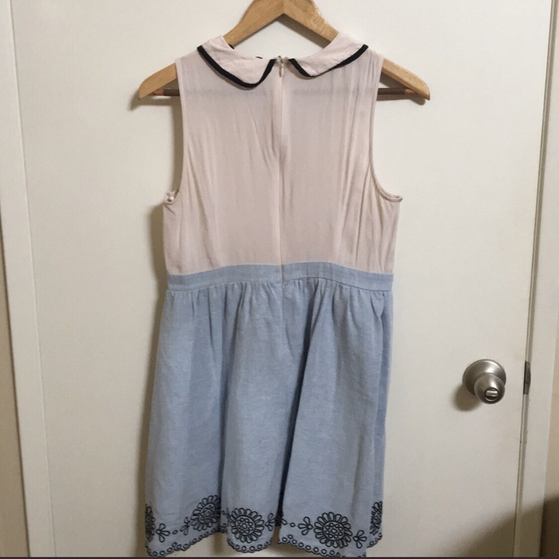 Rare Modcloth Doe & Rae Peter Pan Collar Dress L Ivor… - Gem