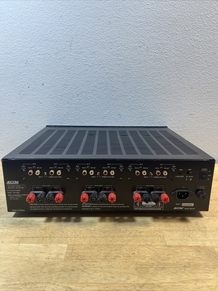 Adcom GFA 5006 Power Amp 6/5/4/3 Channels 50wpc 175w Bridged LOW ...