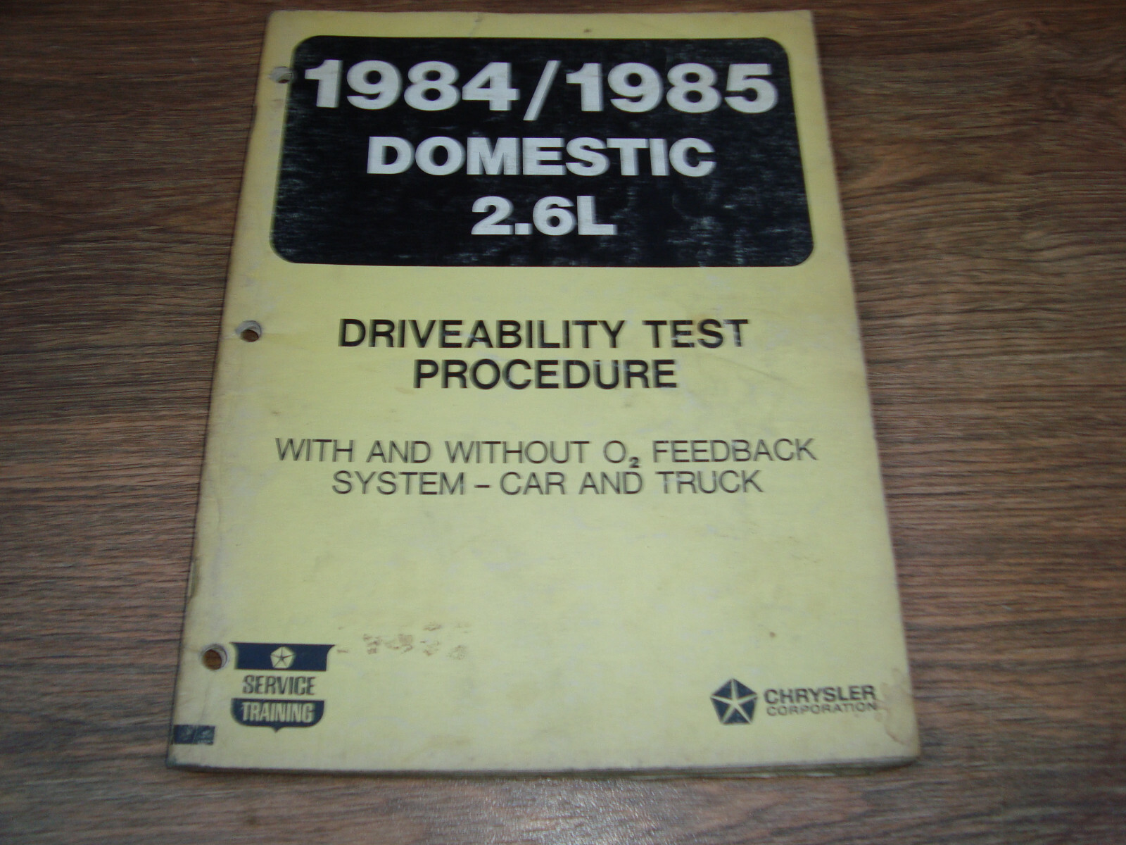 1984 1985 Chrysler Domestic 2.6L Driveability Test Procedure PWIO | eBay