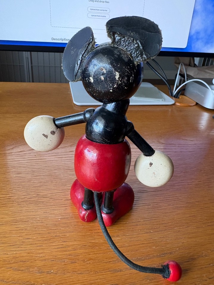 1930s Walt Disney Mickey Mouse Fen E Flex Wood Jointed Figure 7" | eBay