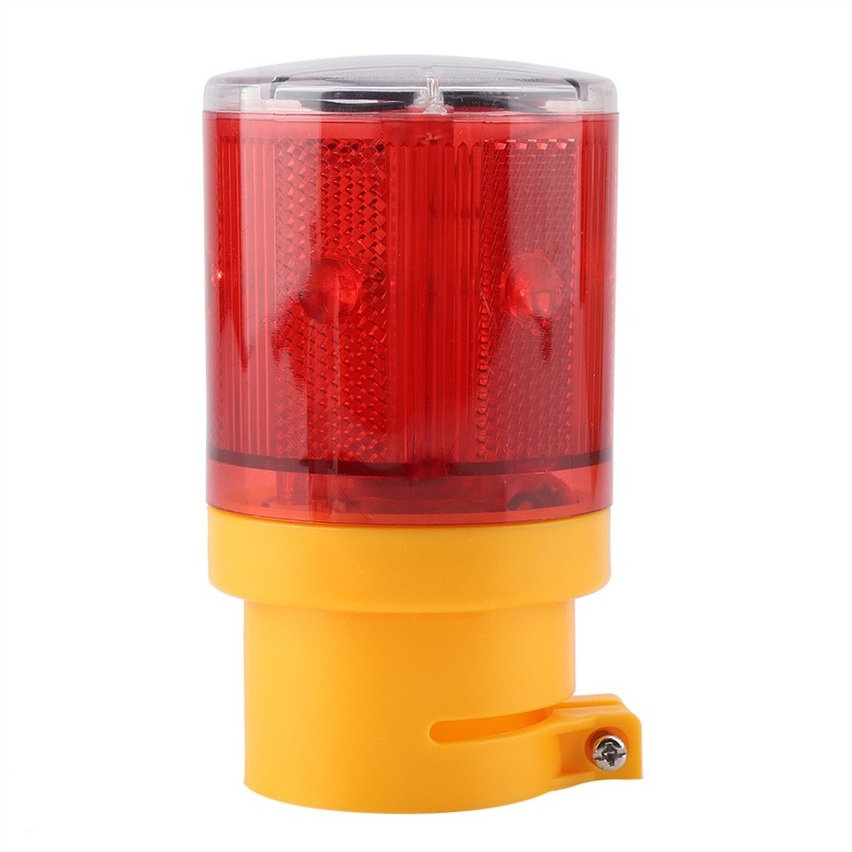 (Red)Flashing LED Warning Signal Light Solar Power Emergency Security ...