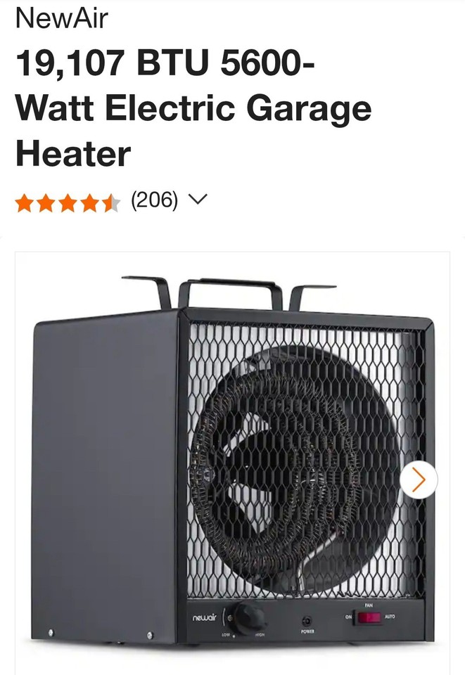 NewAir 19,107 BTU 5600-Watt Electric Garage Heater # G56 | eBay