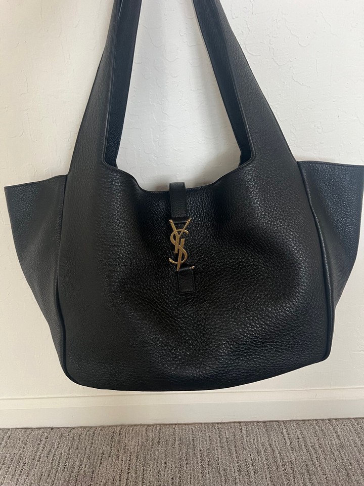 Saint Laurent Bea Cabas YSL Tote Bag In Soft Supple Leather, Black ...