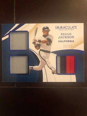 2020 Immaculate Reggie Jackson Game Used Triple Patch #19/25 SSP Angels ...