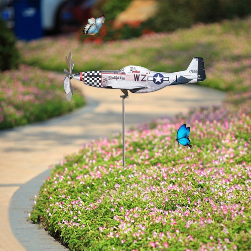 2D Airplane Wind Spinners Metal Pinwheels Outdoor Aircraft Windmill ...