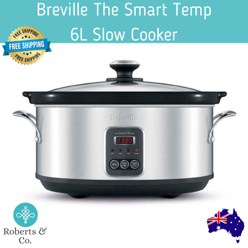 Breville The Smart Temp 6L Slow Cooker BSC420BSS Slow Cooker with Auto ...