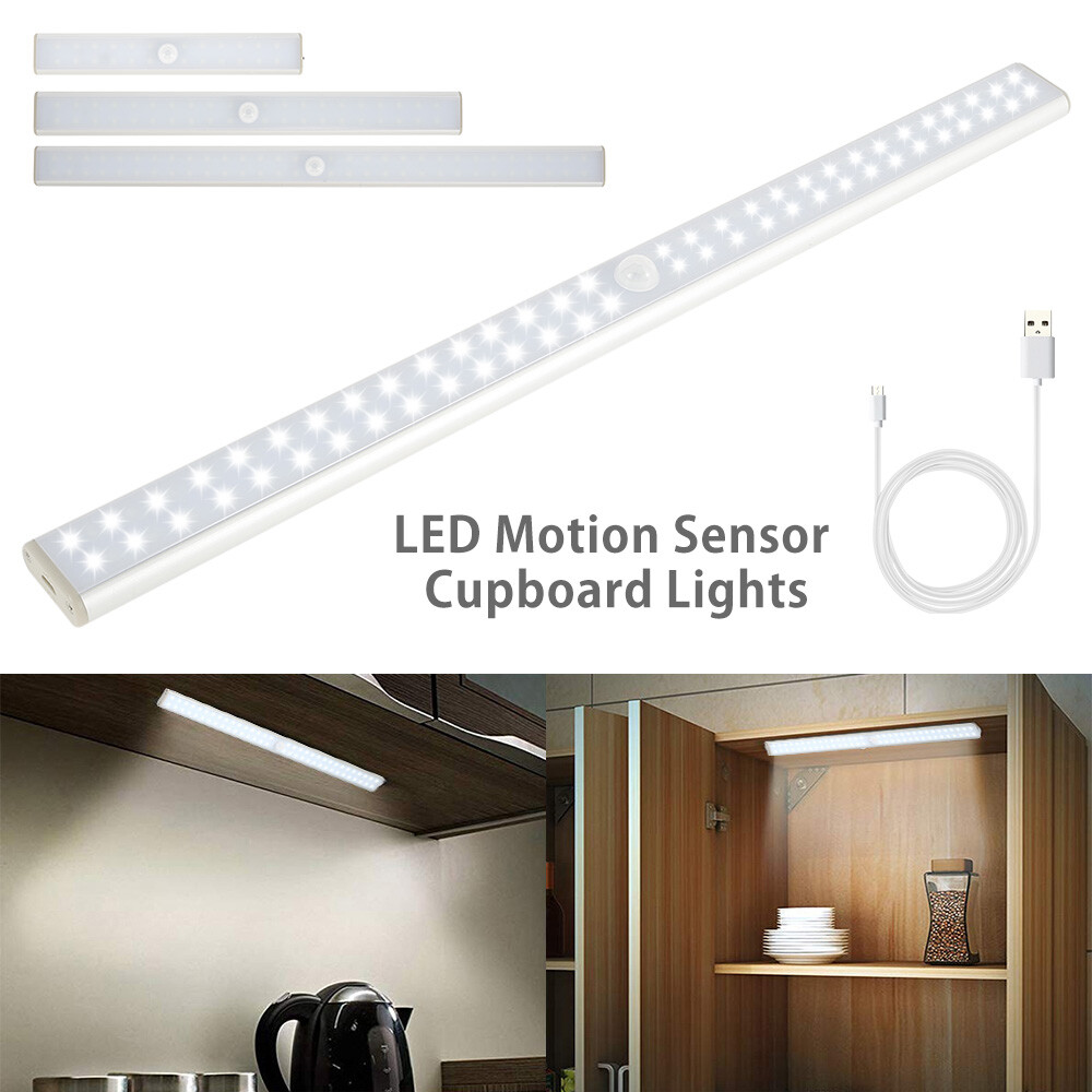 LED Light Under Cabinet PIR Motion Sensor Wardrobe Light LED Cupboard ...