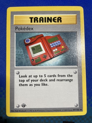 Pokedex - 87/102 Trainer 1st Edition Base Set Shadowless Pokemon Card ...