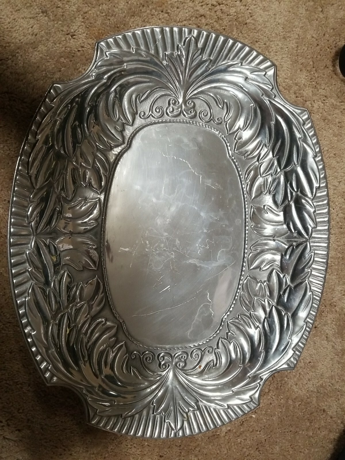 Vintage 19” THE WILTON CO RWP LARGE SERVING TRAY PLATTER EMBOSSED ...