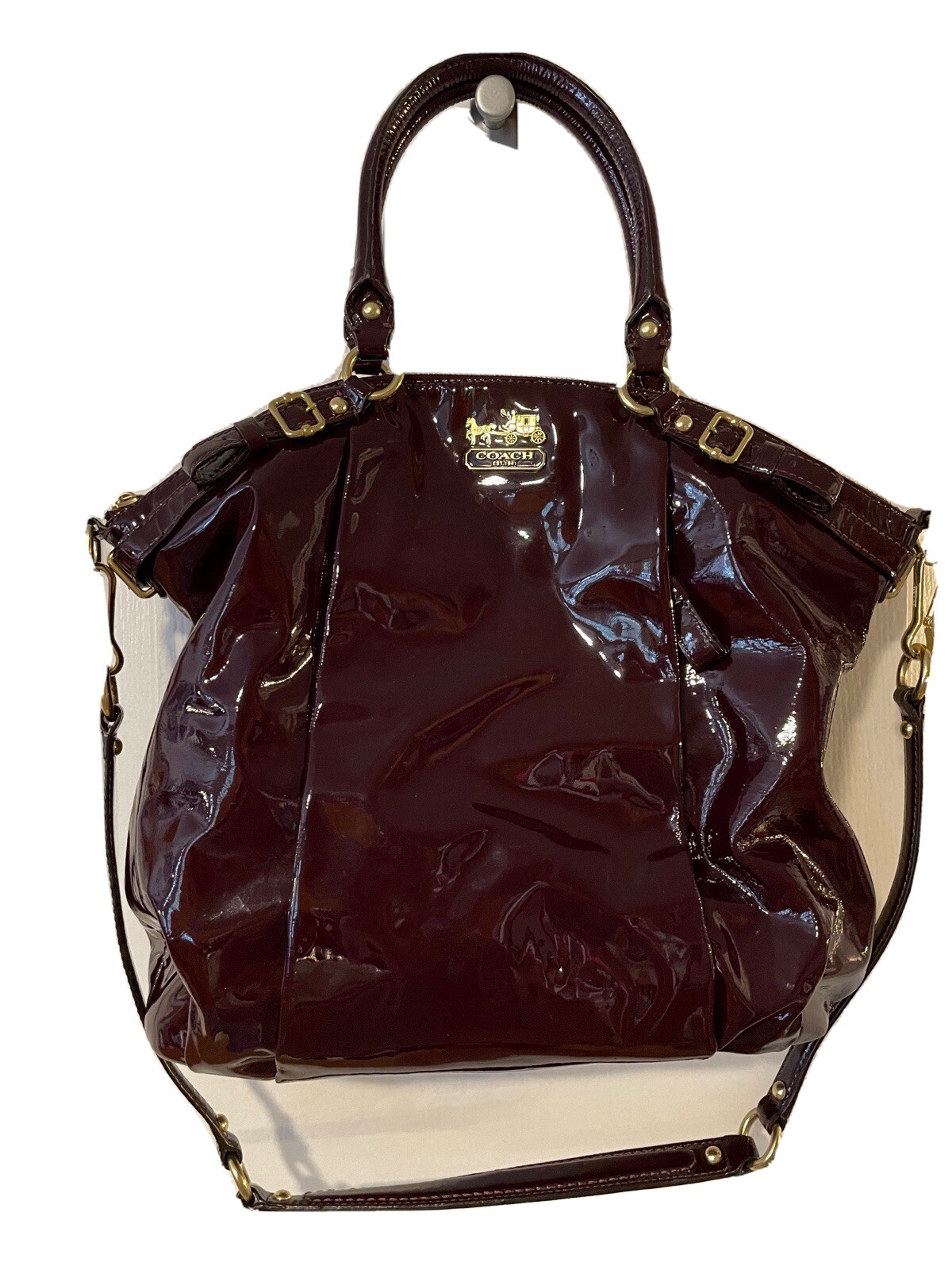 COACH Madison Lindsey Patent Leather Large Satchel PL… - Gem