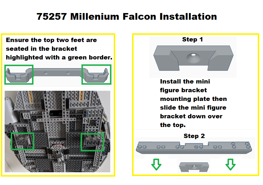 Vertical Wall Mount Bracket Lego Star Wars 75257 Millennium Falcon ...