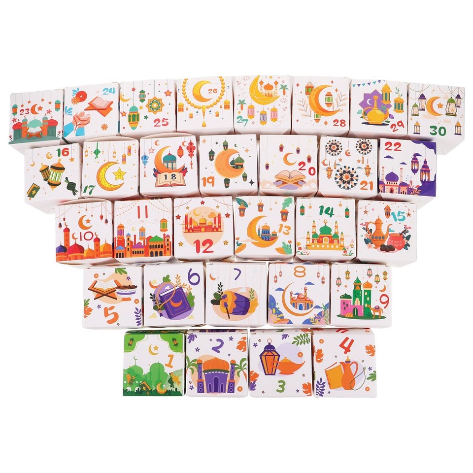 1 Set Festive Ramadan Countdown Organizer With Empty Advent Calendar ...