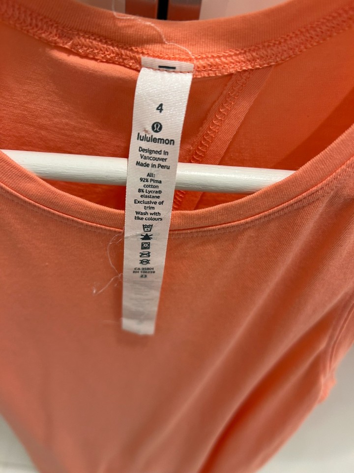 NWOT Lululemon All Tied Up TANK Wash size 4 Orange Soda Peach Coral ...