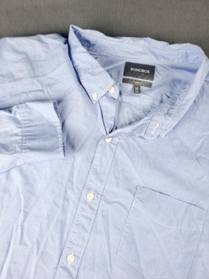 Bonobos Mens Button Down Long Sleeve Shirt Standard Fit 4XL Long Blue ...