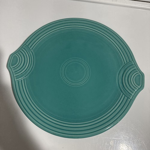FIESTA HLC Fiestaware Turquoise Handled Cake Plate 12" USA | eBay