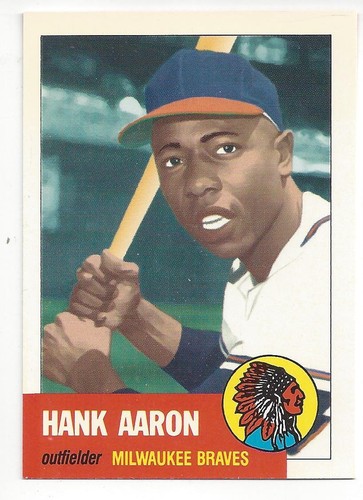 Hank Aaron Topps Archive Card Reprint of 1953 Card # 317 | eBay